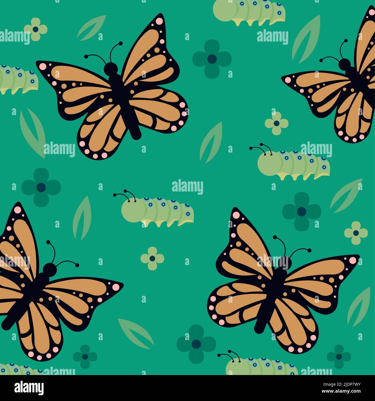 spring butterflies and caterpillars Stock Vector Image & Art - Alamy