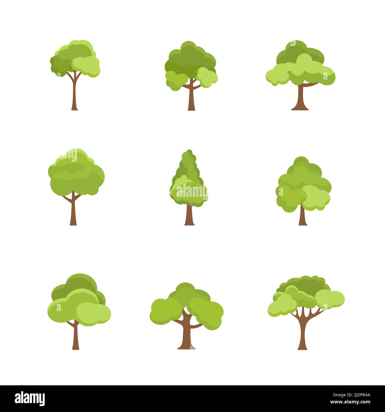 Flat tree icon illustration. Trees forest simple plant silhouette icon ...
