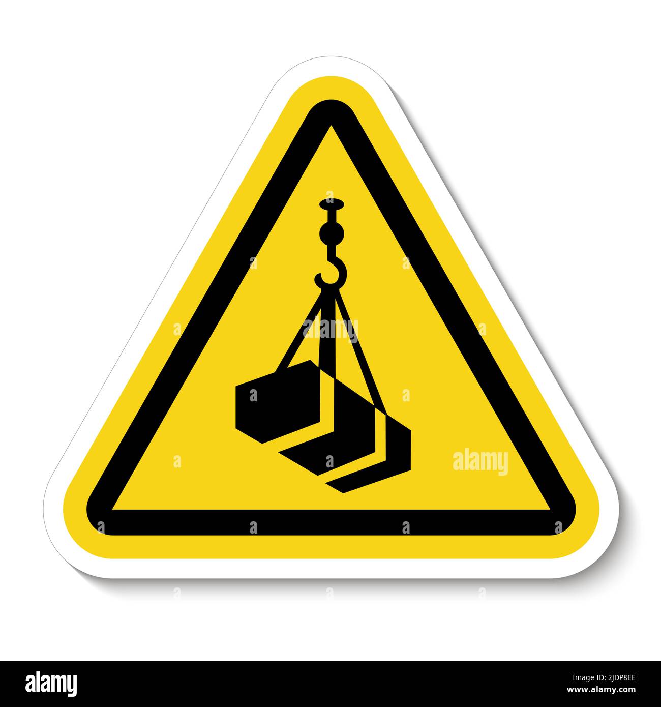 Beware Overhead Load Symbol Isolate On White Background,Vector ...