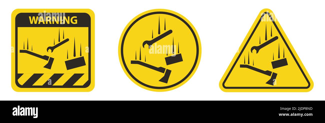 Watch for falling materials sign on white background Stock Vector Image ...