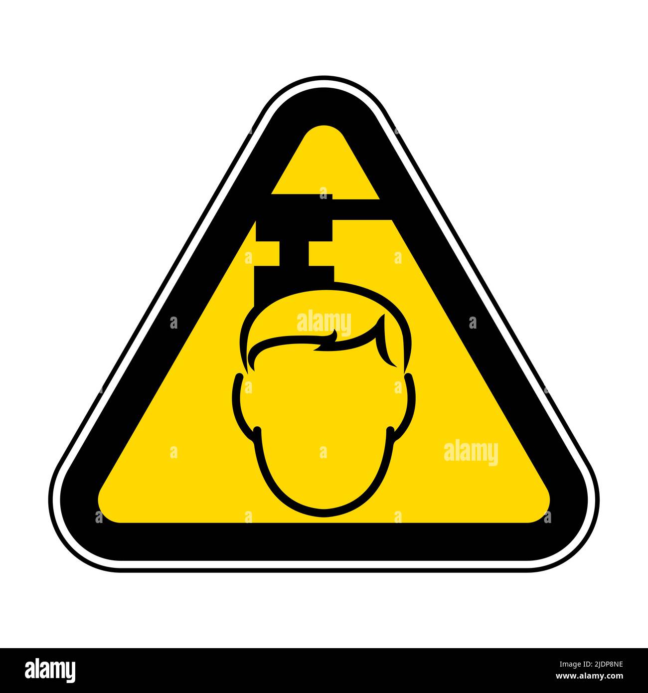 Beware Overhead Hazard Symbol Isolate On White Background,Vector ...