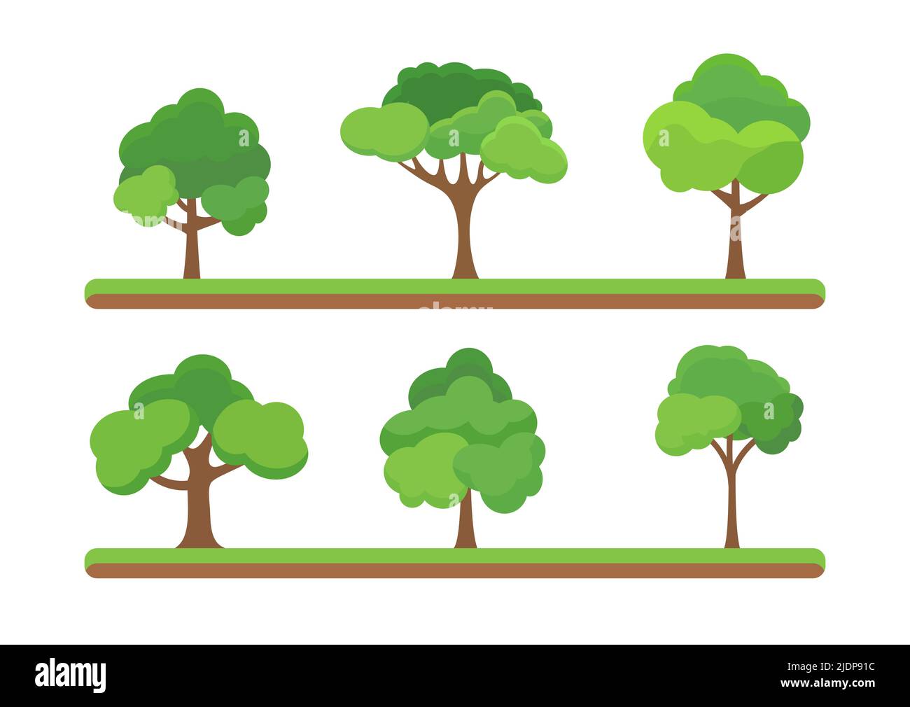 Flat tree icon illustration. Trees forest simple plant silhouette icon ...