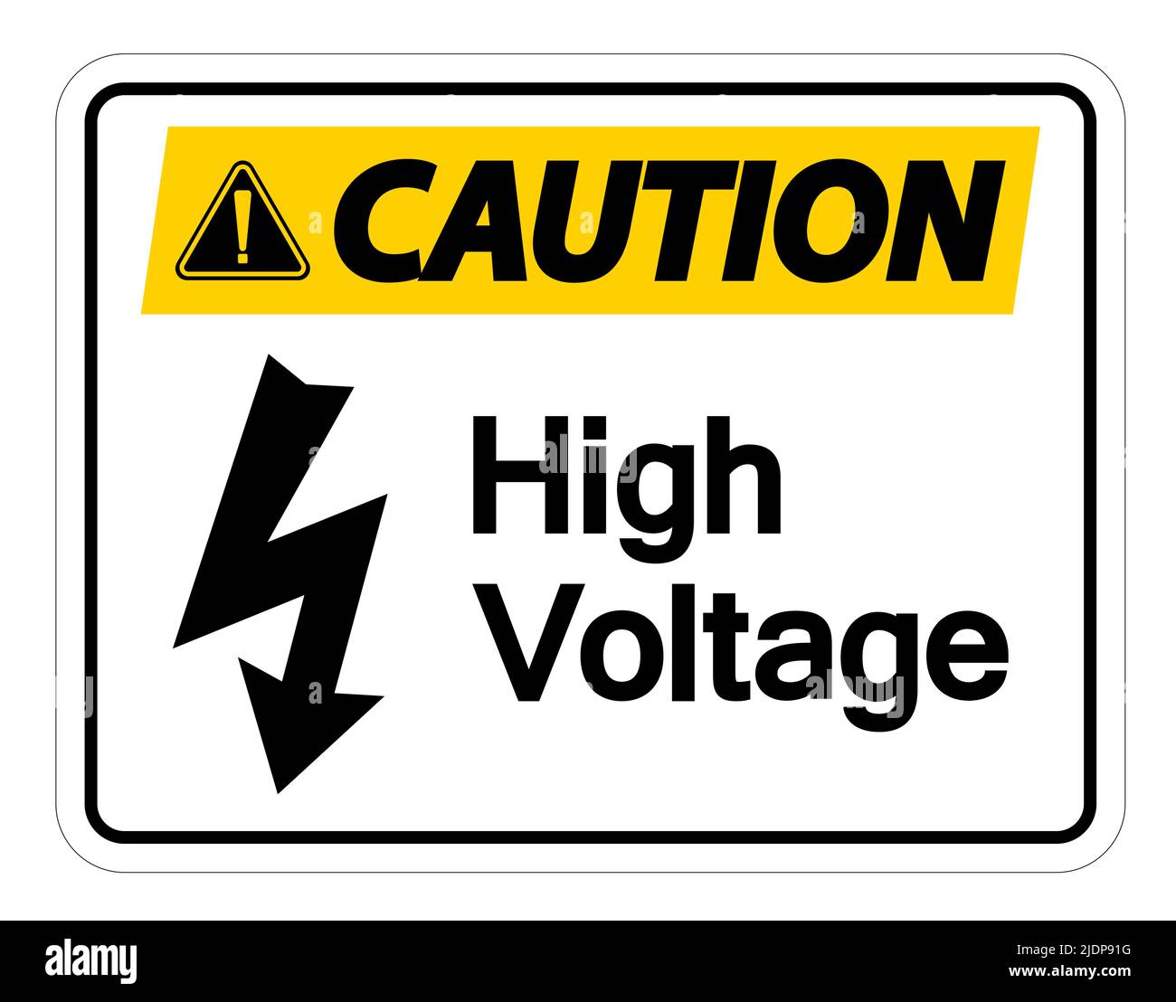 Caution high voltage sign on white background,Vector Illustration Stock ...
