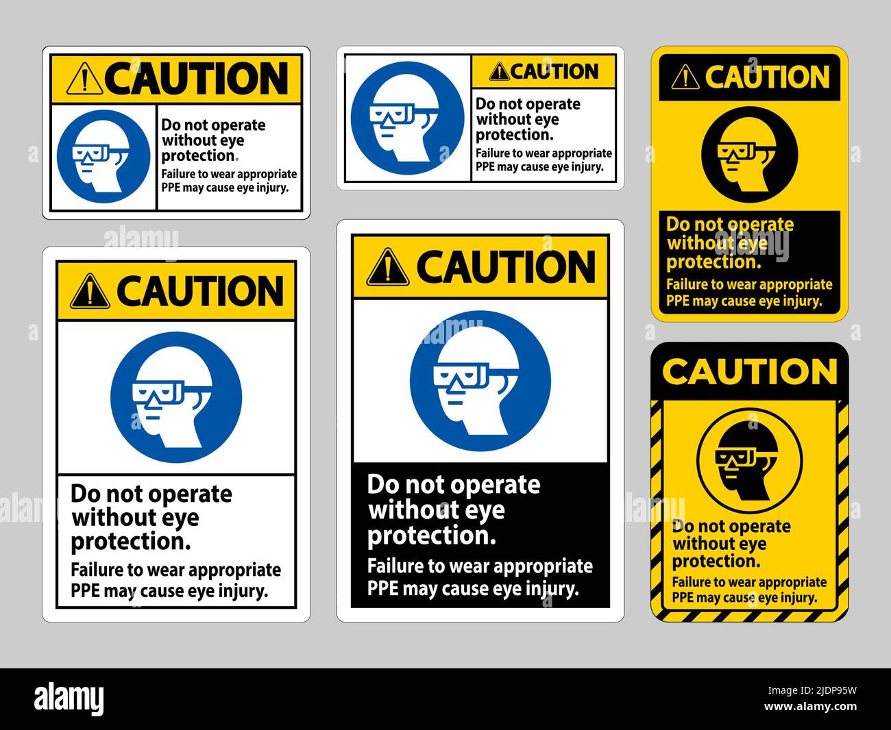 Caution Sign Do Not Operate Without Eye Protection, Failure To Wear ...