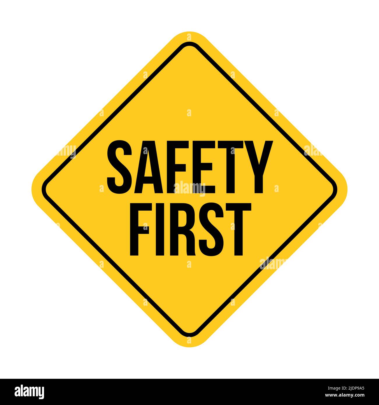 Safety first sign caution vector concept. Safety first icon road sign ...