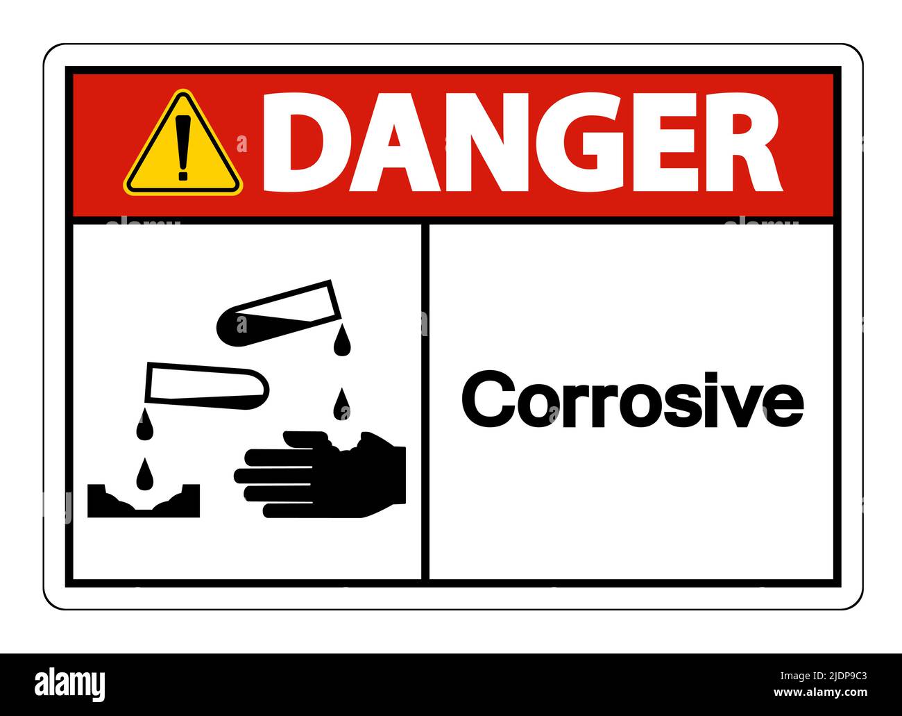 Danger Corrosive Symbol Sign Isolate On White Background,Vector ...
