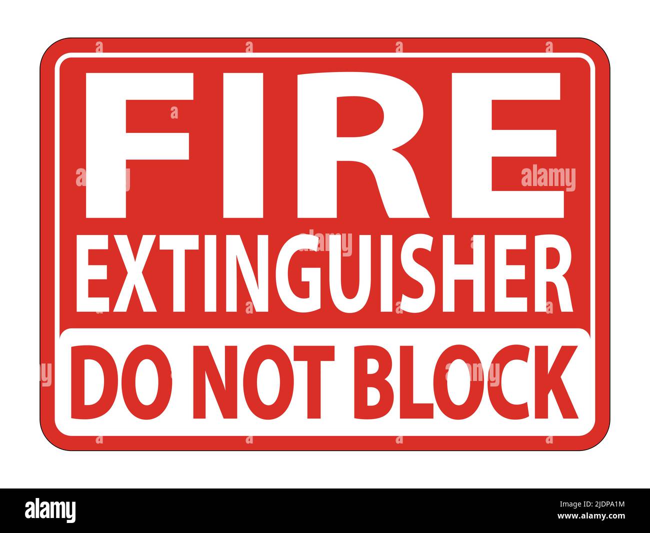 Fire Extinguisher Do Not Block sign on white background,Vector ...