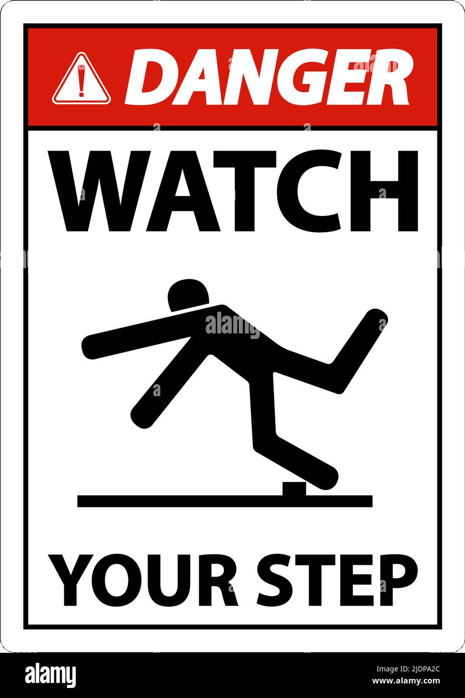 Danger Watch Your Step Sign On White Background Stock Vector Image ...