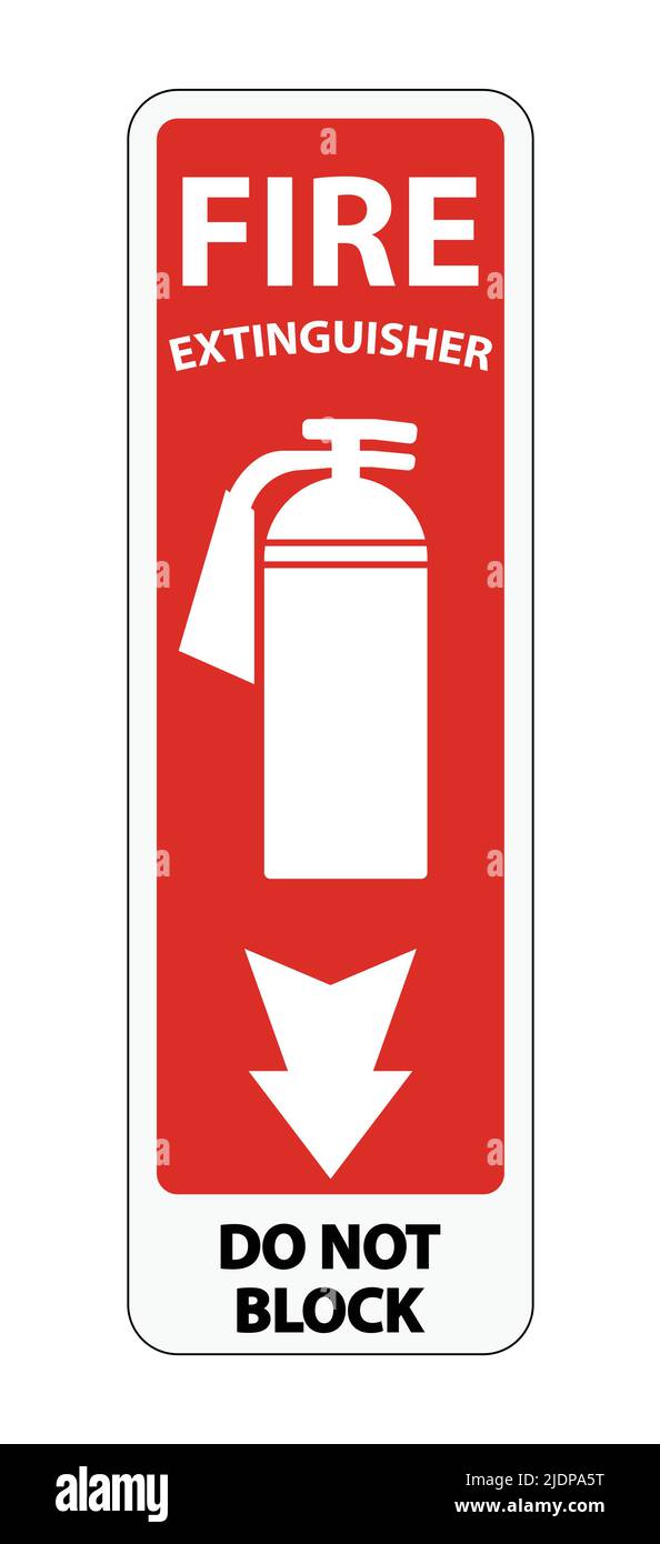 Fire Extinguisher Do Not Block sign on white background Stock Vector ...