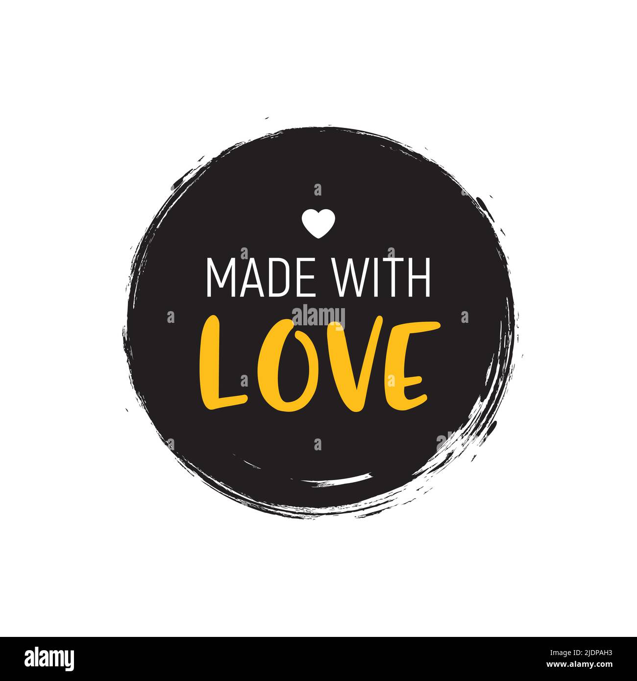 Made with love logo handmade vector circle illustration. Made love ...