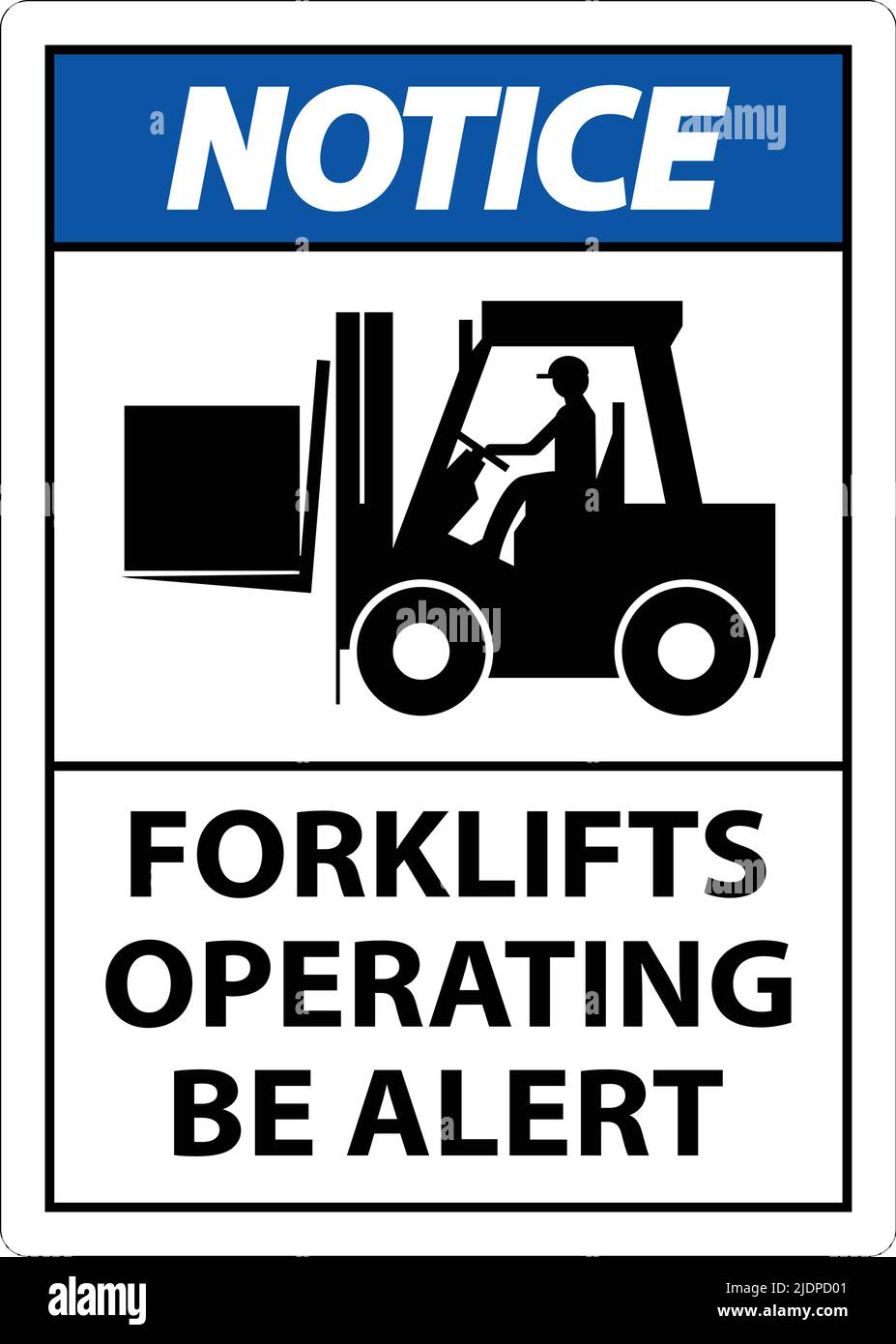 Notice 2-Way Forklifts Operating Sign On White Background Stock Vector ...