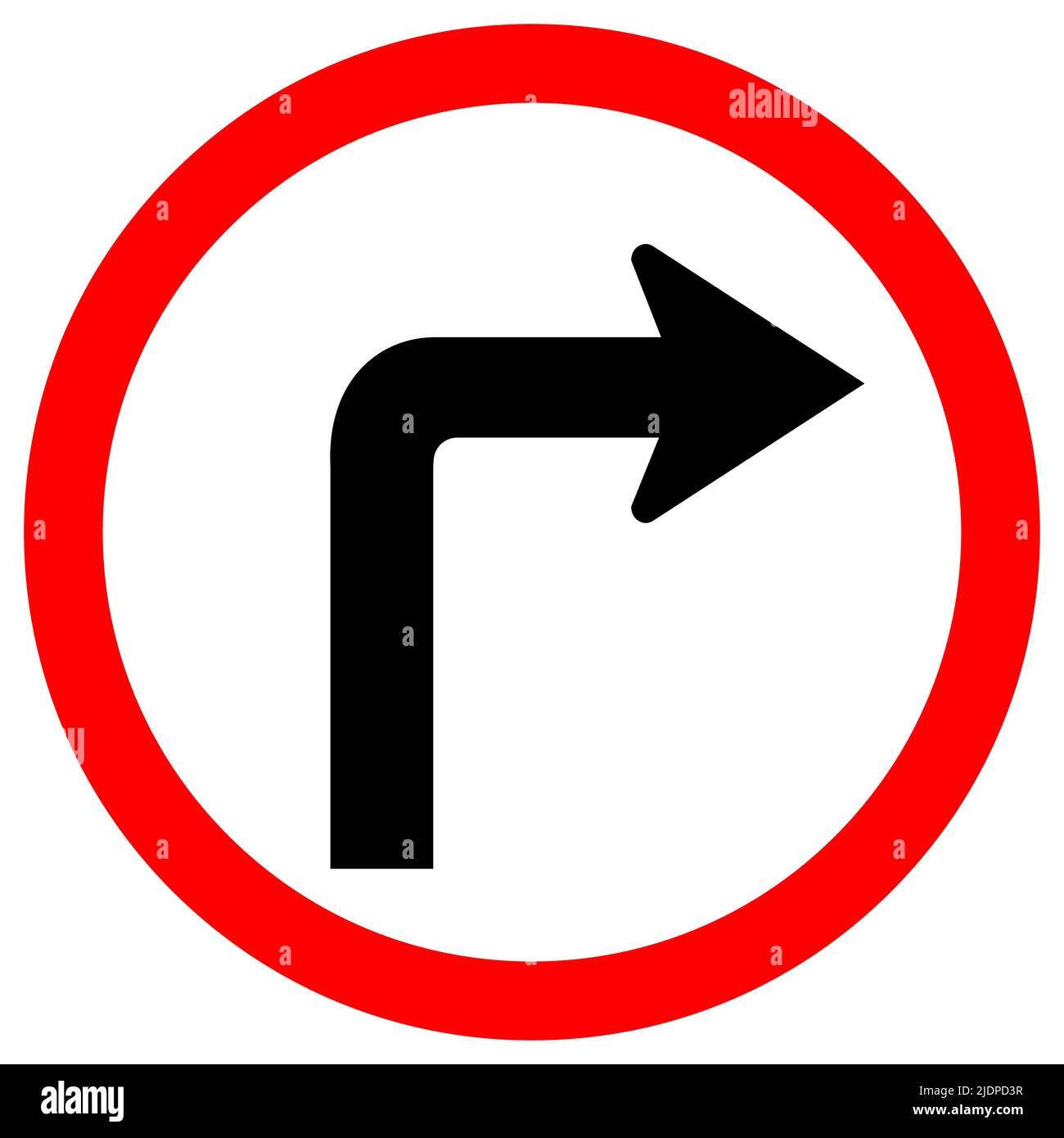 Turn Right Traffic Road Sign Isolate On White Background,Vector ...