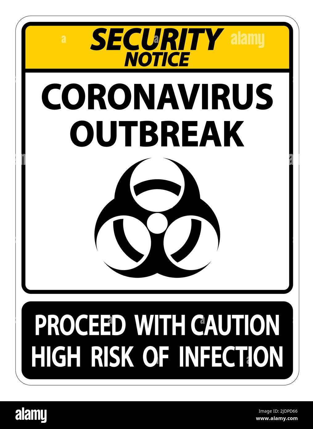 Security Notice Coronavirus Outbreak Sign Isolate On White Background ...