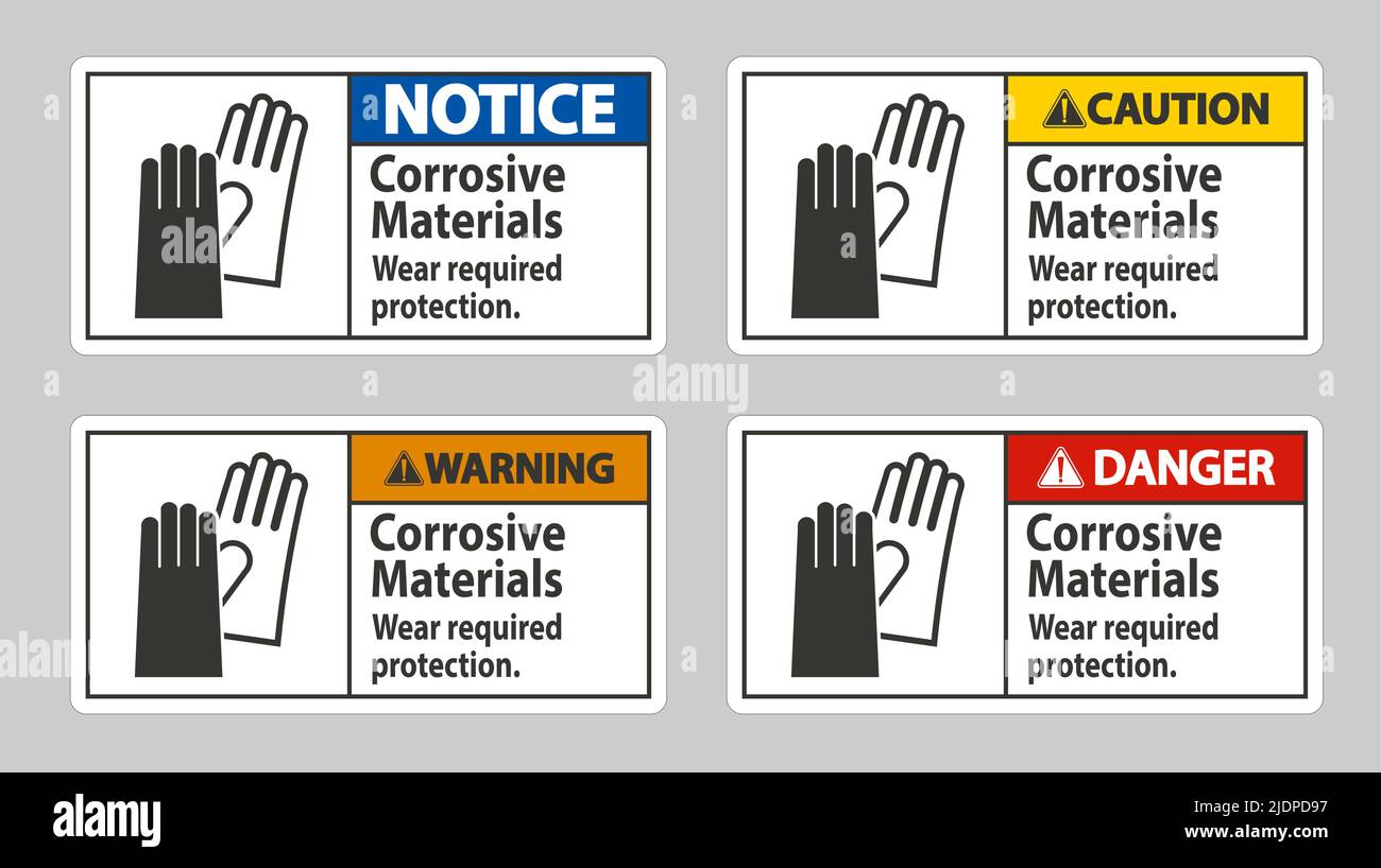 Corrosive Materials, Wear Required Protection Stock Vector Image & Art ...