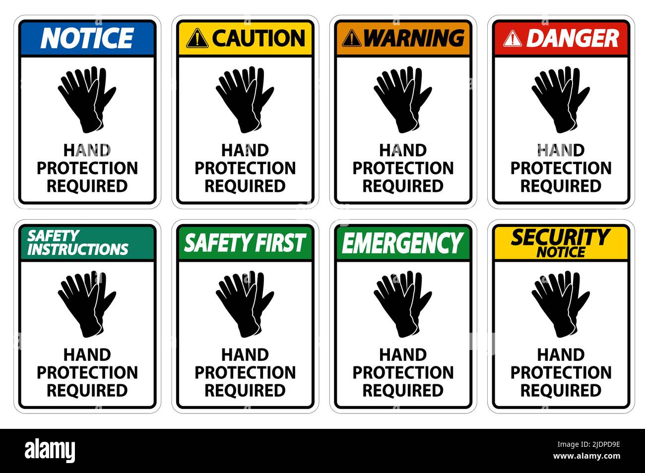 Hand Protection Required Sign on white background Stock Vector Image ...