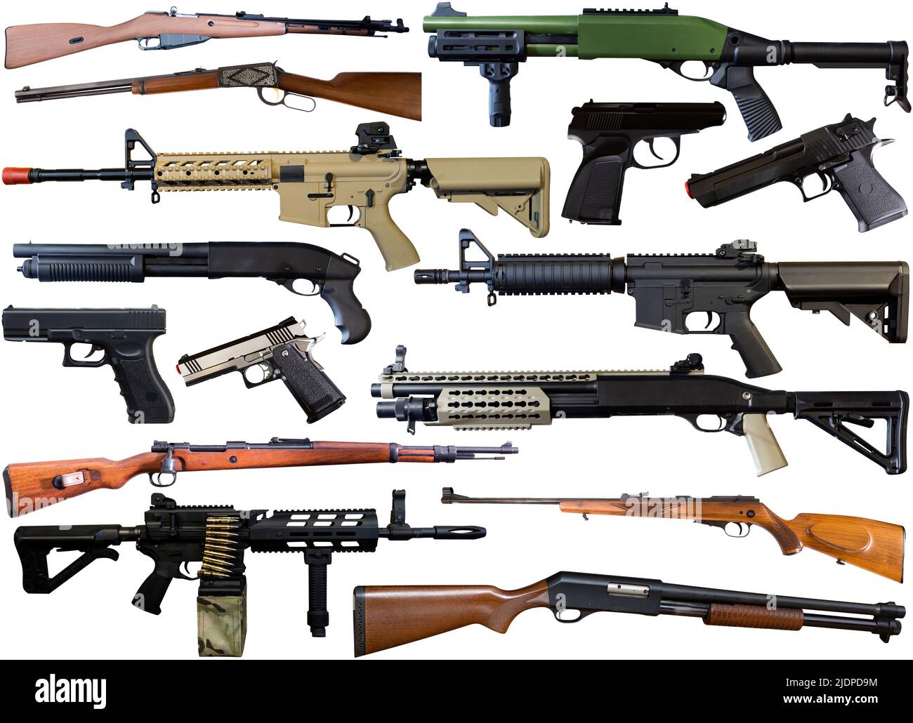 Set of various weapons on white background Stock Photo - Alamy