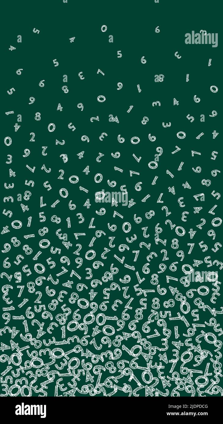 Falling sketch chalk numbers. Math study concept with flying digits ...