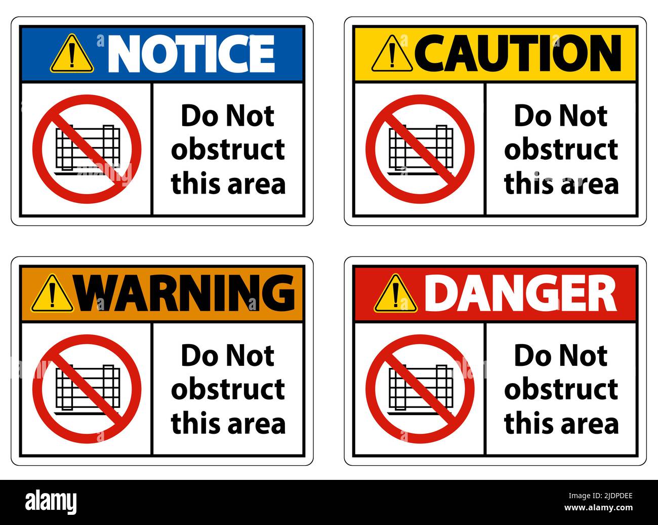 Warning Do Not Obstruct This Area Signs Stock Vector Image & Art - Alamy