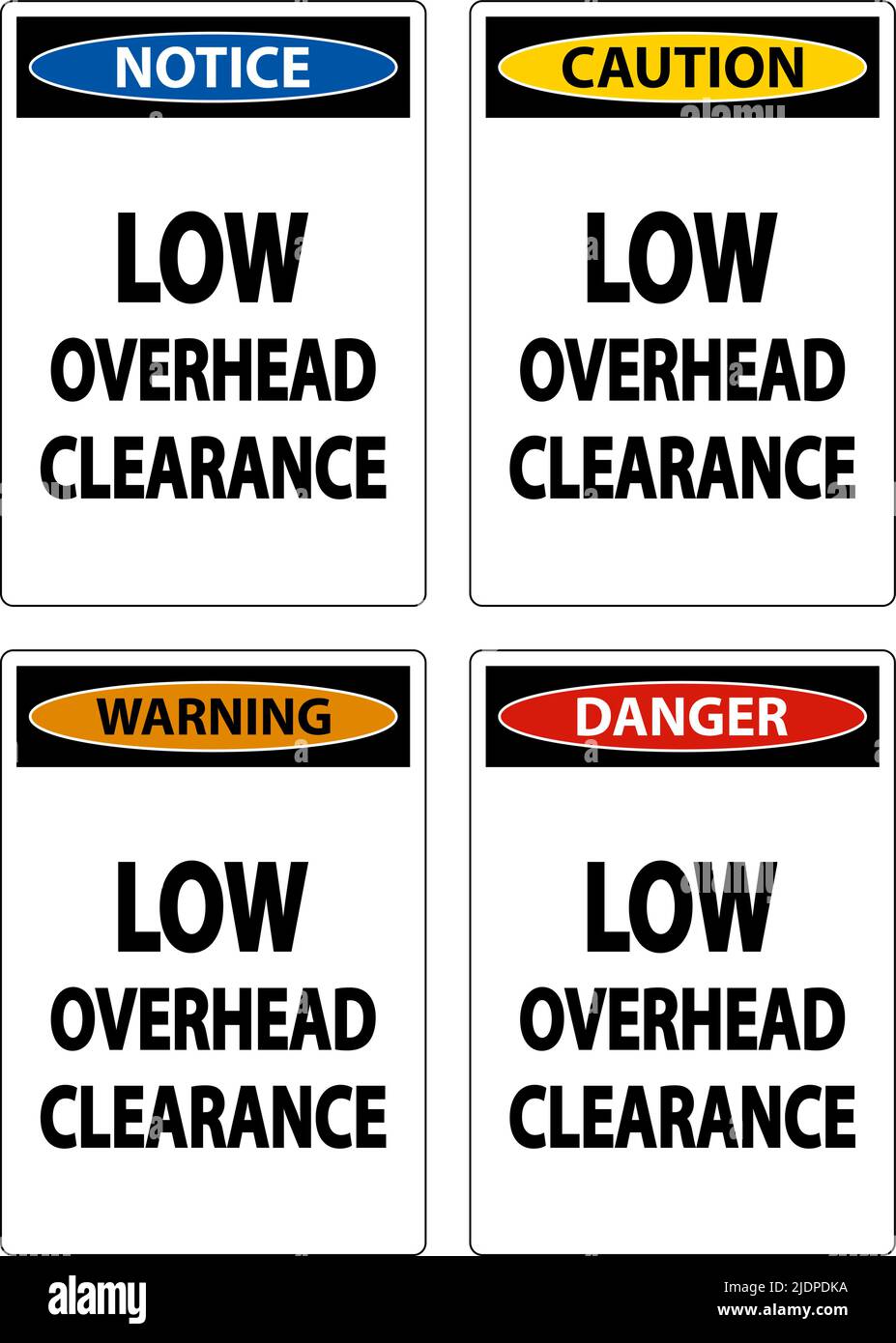 Low Overhead Clearance Sign On White Background Stock Vector Image ...