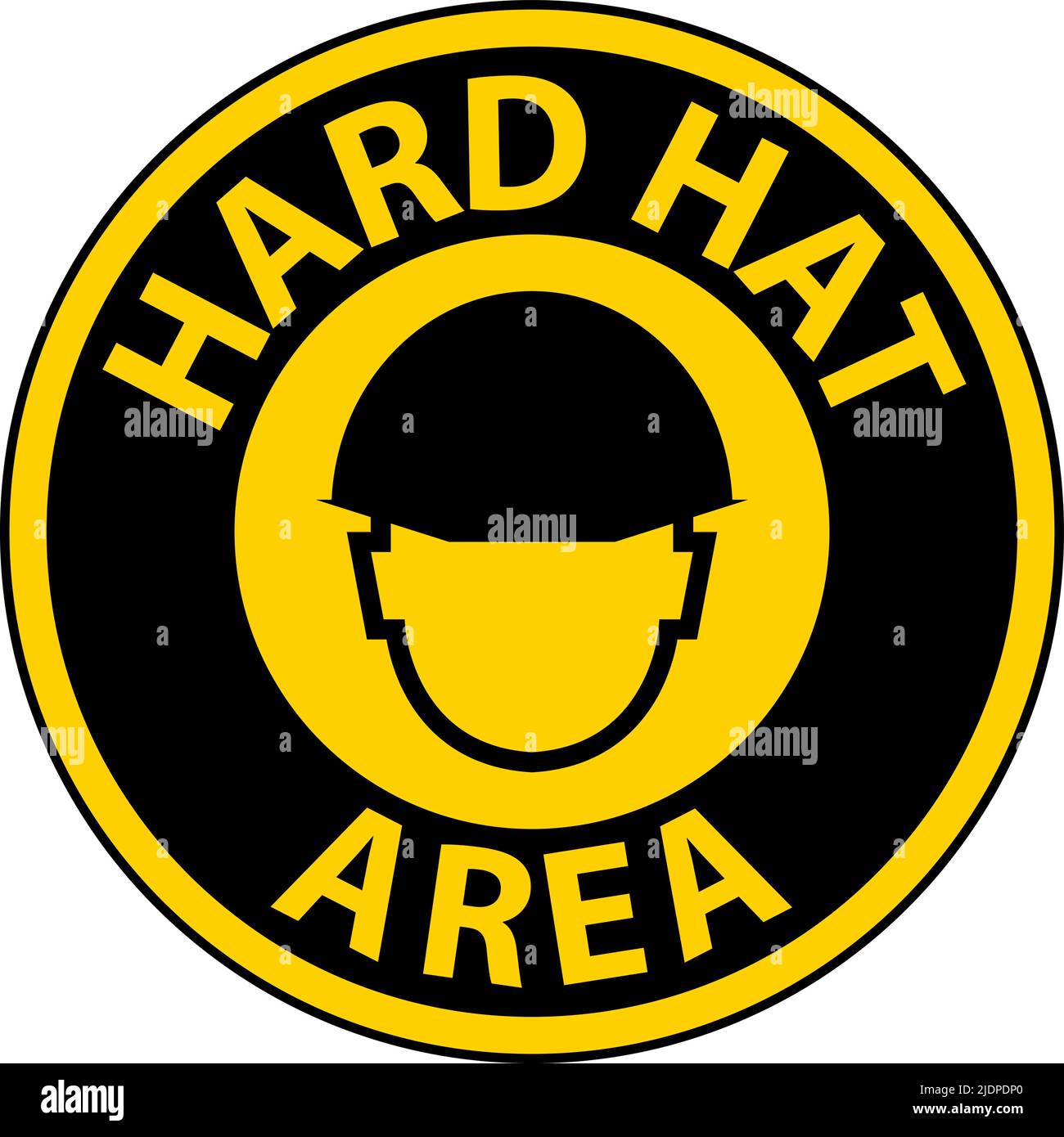 Hard Hat Area Floor Sign On White Background Stock Vector Image & Art ...