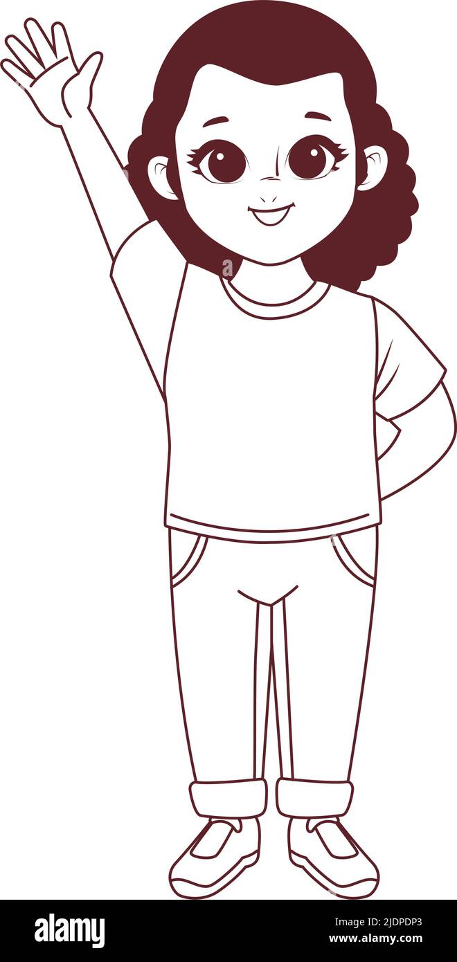 little girl waving Stock Vector Image & Art - Alamy