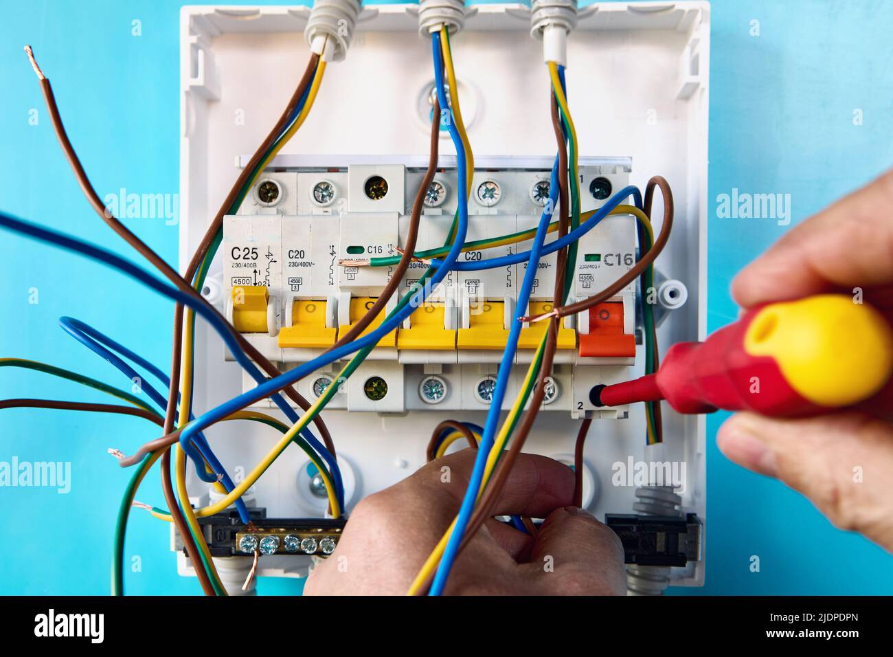 Installing of single phase consumer unit for household electrical ...