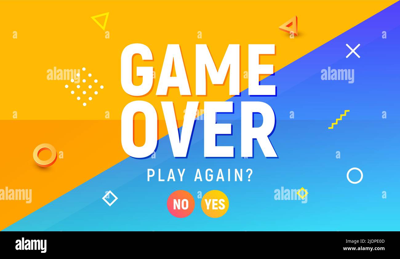 Game over vector video game screen background. Geometric game over ...