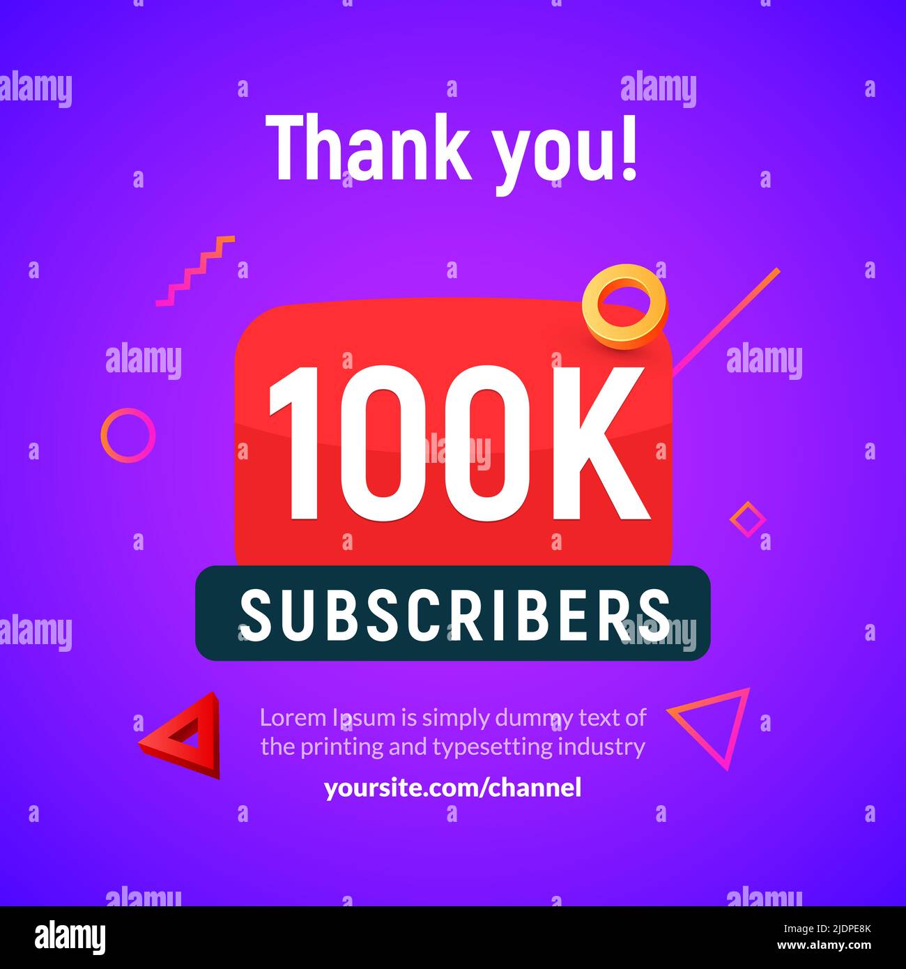 100000 followers vector post 100k celebration. Hundred thousands ...