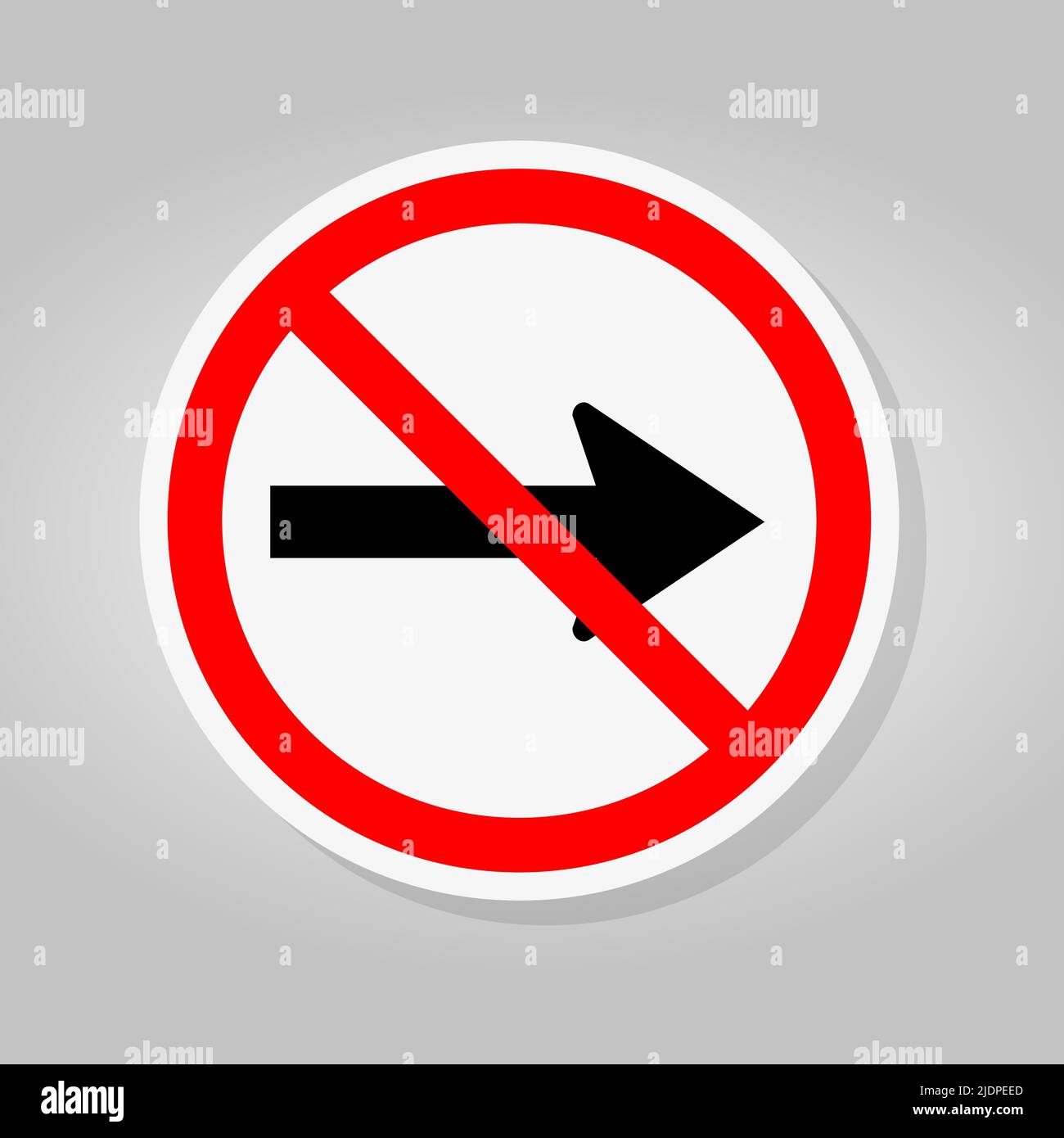 Do Not Go Right By The Arrows Traffic Road Sign Isolate On White ...