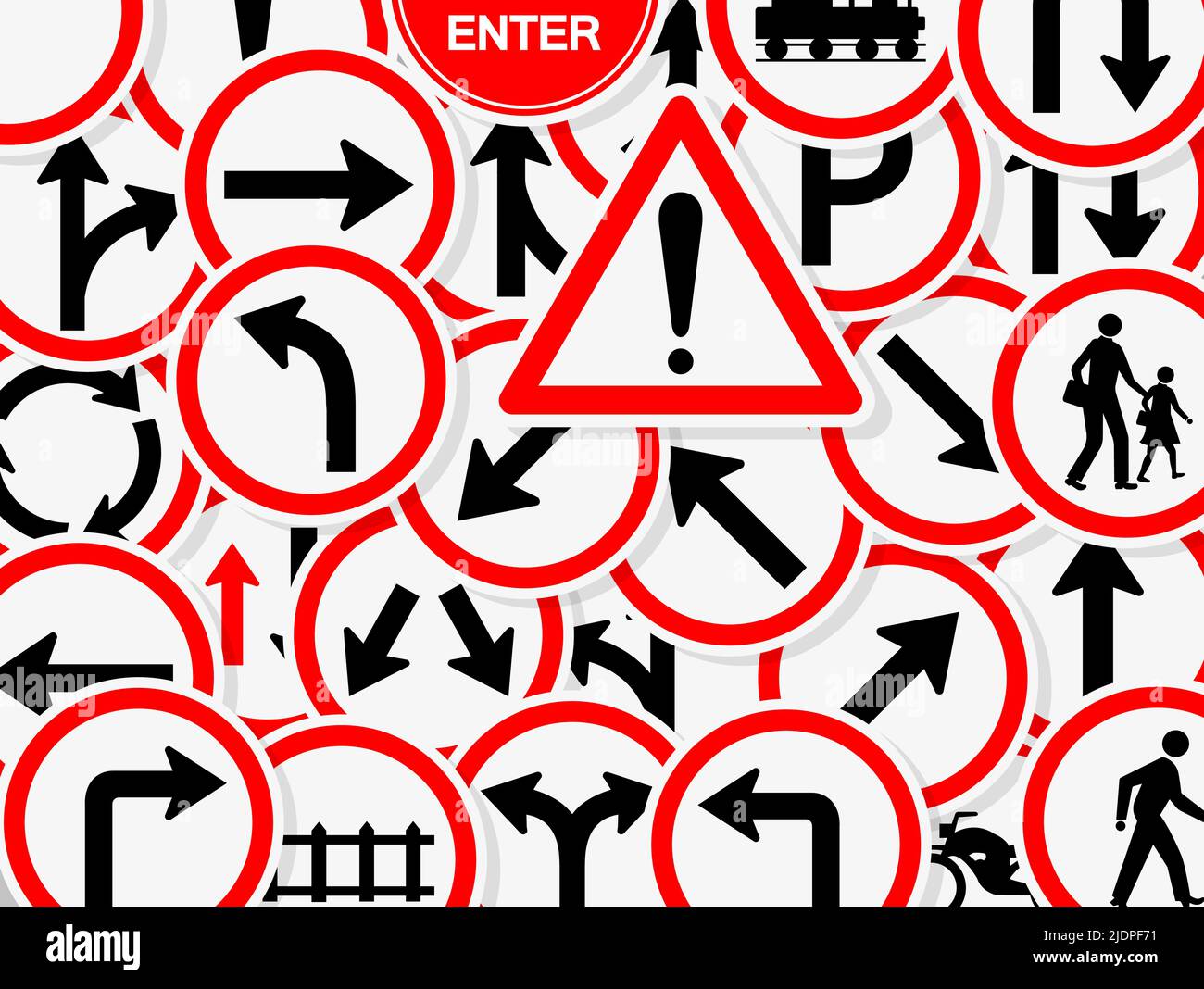 Set Traffic Signs,Prohibition,Warning Red circle Symbol Sign Isolate on ...