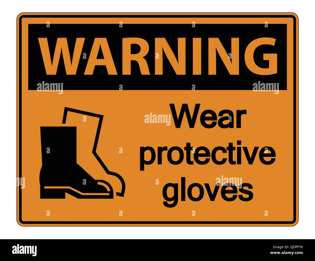 Warning Wear protective footwear sign on transparent background,vector ...