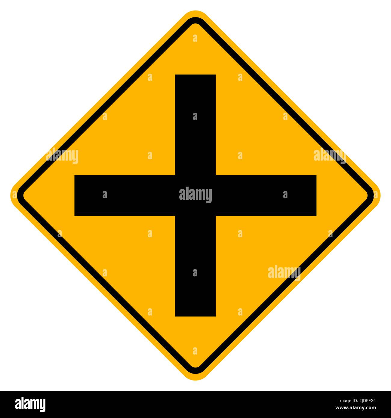 Warning signs Crossroads on white background Stock Vector Image & Art ...