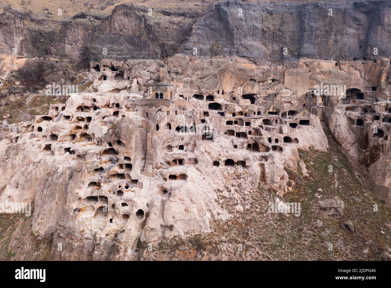 Caves of Vardzia monastery carved into rock, Georgia Stock Photo - Alamy