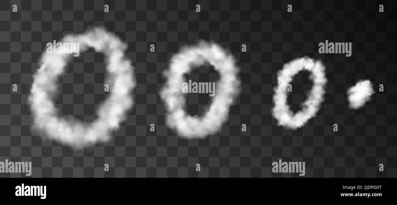 Cloud circle smoke rings vector air abstract background. Sky atmosphere ...