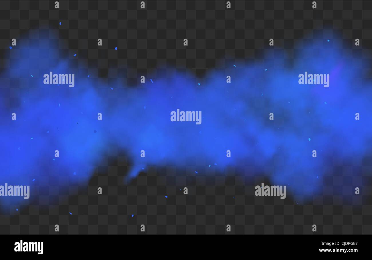 Smoke blue fog background effect. Vector blue steam cloud mist smoke ...