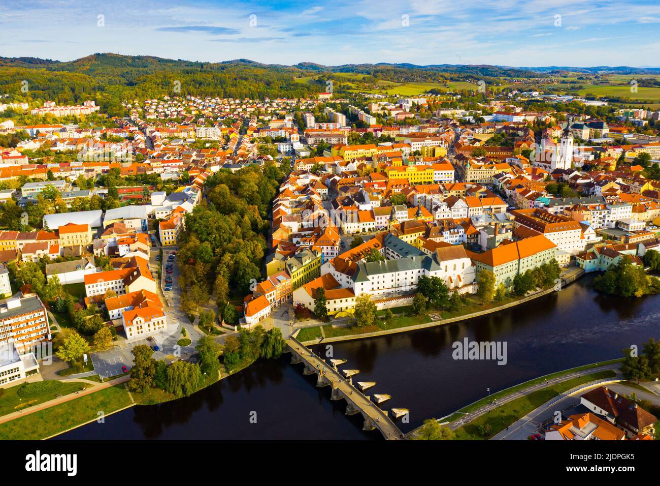 Old Town of Czech city of Pisek Stock Photo - Alamy