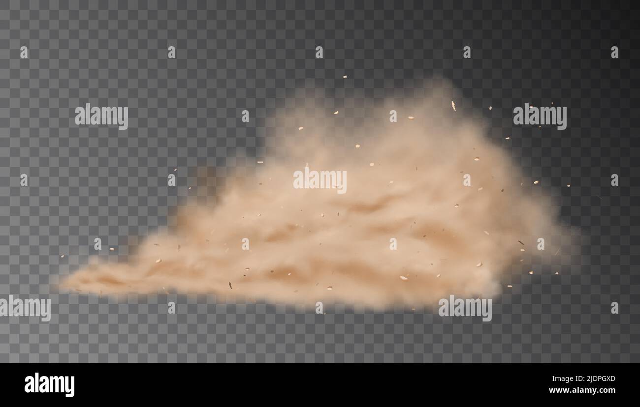 Road dust cloud desert. Sand smoke car vector ground dirt cloud wheel ...