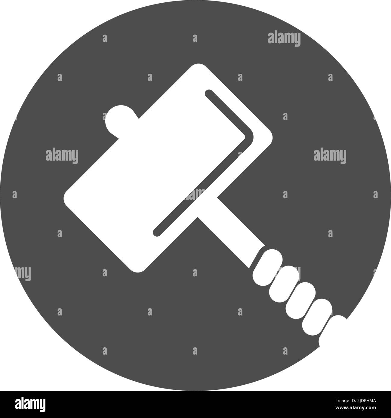 Hammer icon logo flat design illustration template Stock Vector Image ...