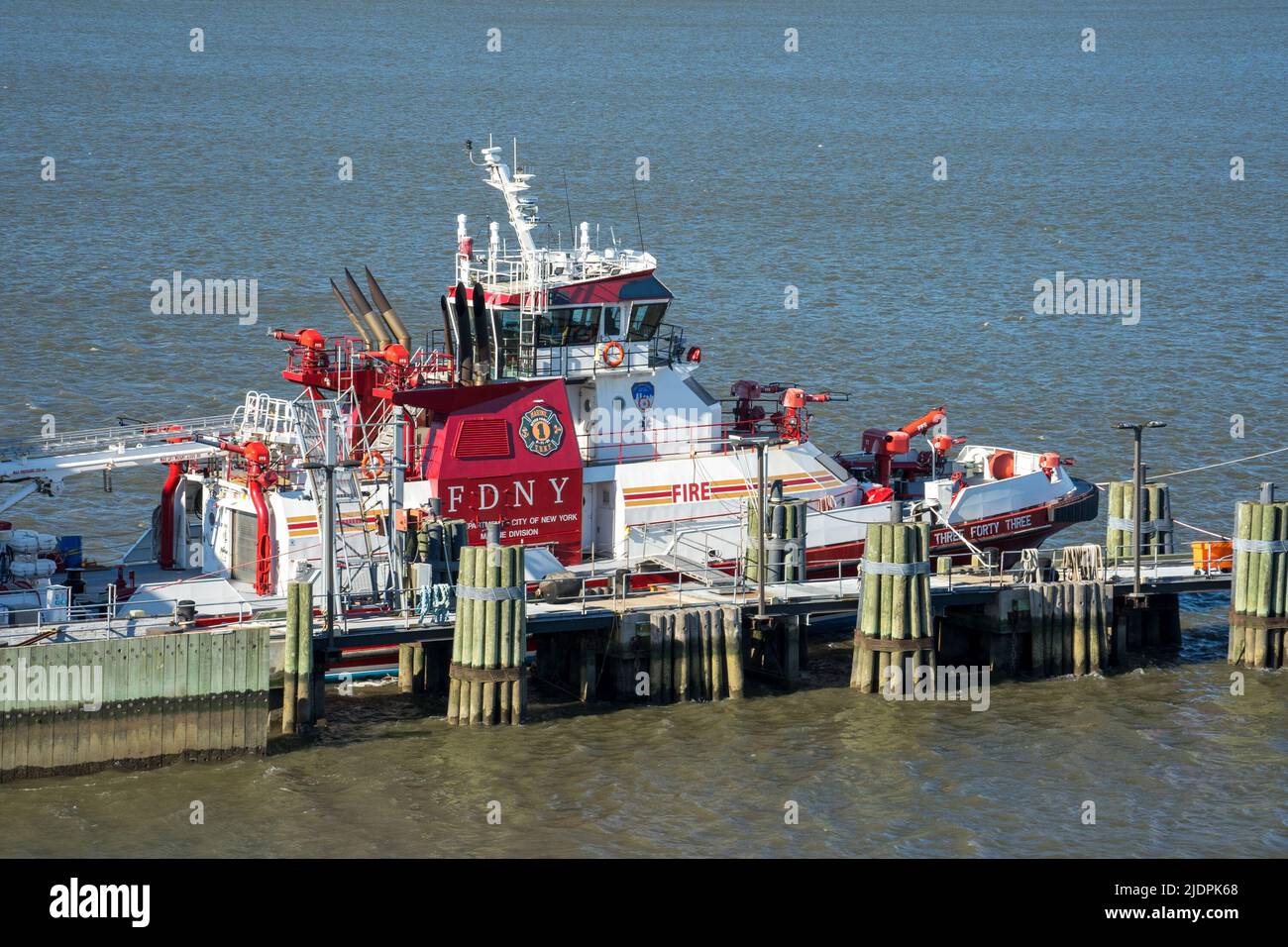 New York, NY - USA - June 18, 2022 A view of FDNY Marine 1's new 140 ...