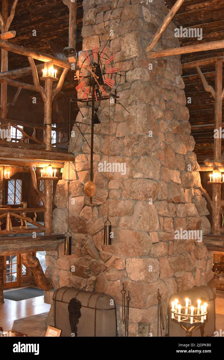 Yellowstone National Park USA 5/21-24/2022. Old Faithful Inn grand ...
