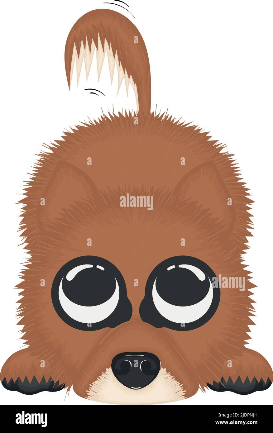 Isolated cute fluffy dog cartoon character Vector Stock Vector Image ...