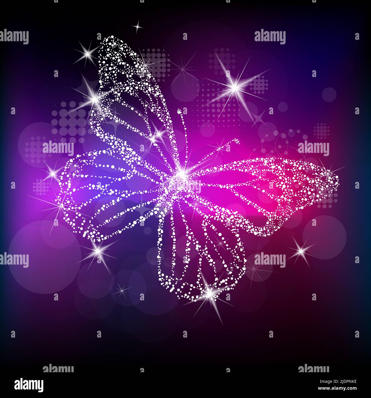 Snow butterfly. Magic sparkling butterfly. Vector illustration Stock ...