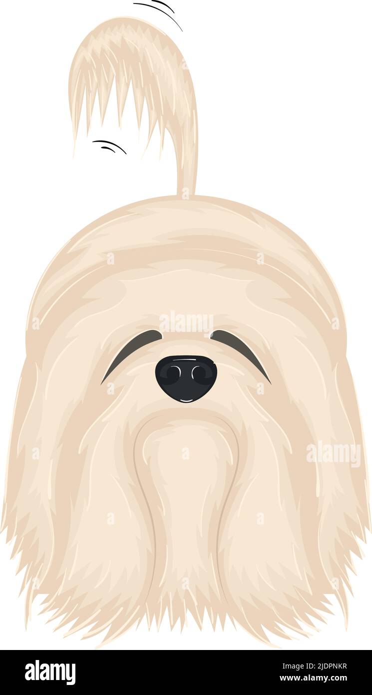 Isolated cute white fluffy dog cartoon character Vector Stock Vector ...