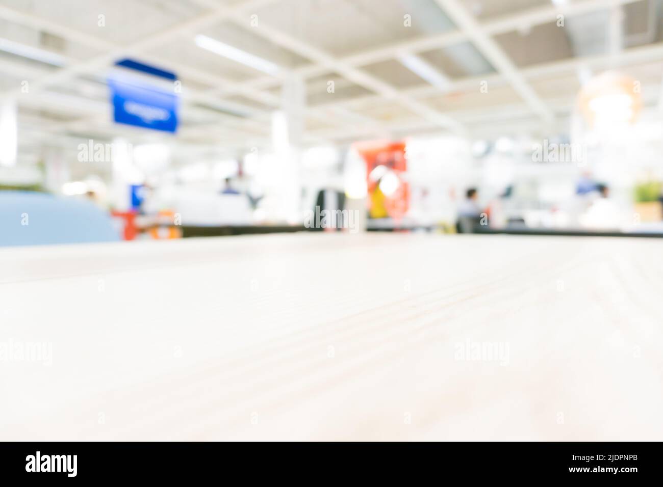Blurred supermarket with furniture home mart background, Business ...