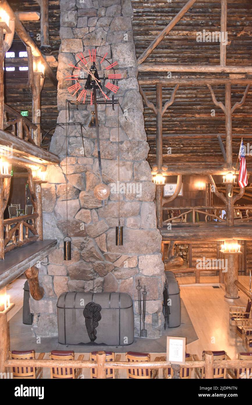 Yellowstone National Park USA 5/21-24/2022. Old Faithful Inn grand ...