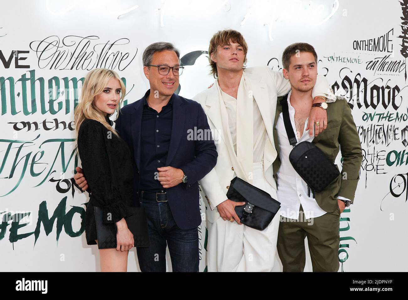 Emma Roberts, Nicolas Baretzi CEO Montblanc, Jordan Barrett, Dylan ...