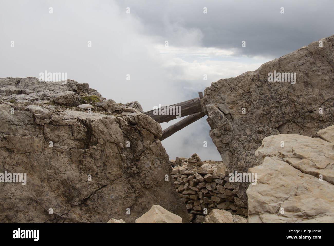 The view of historic fortification from World War I in the Italian ...