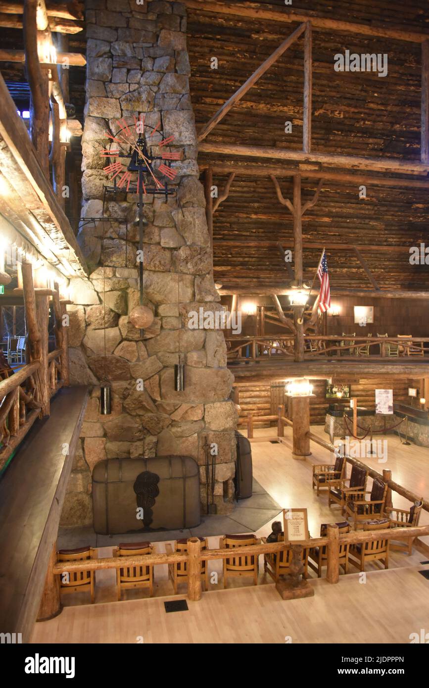 Yellowstone National Park USA 5/21-24/2022. Old Faithful Inn grand ...
