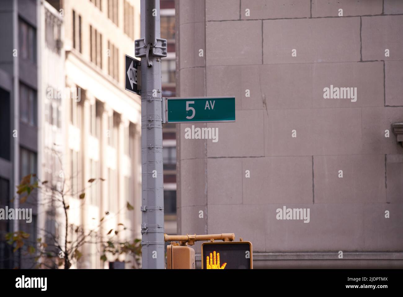 Fifth Avenue sign in NYC. Road sign in New York, Manhattan Stock Photo ...