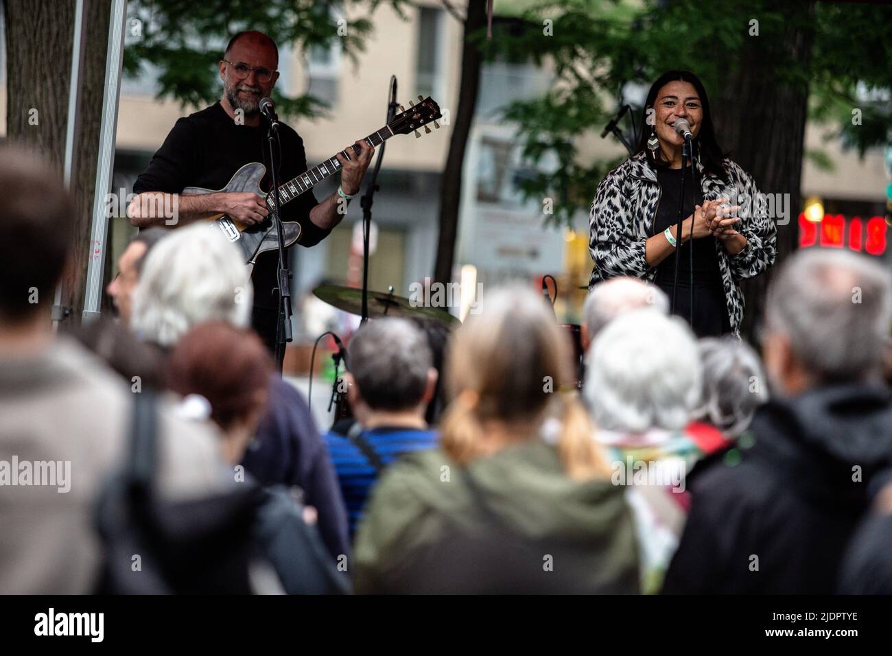 Elisapie, a Canadian Inuk singer-songwriter, sings during the concert ...